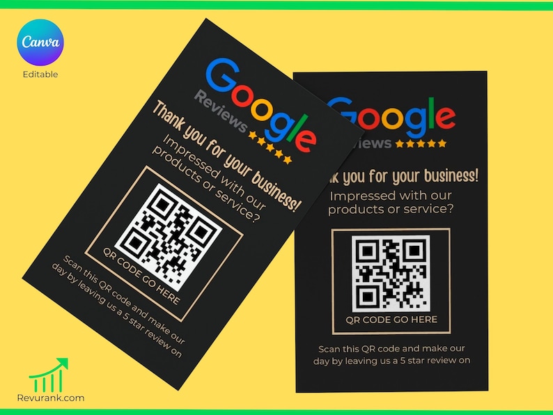 Google Review Qr Code Card, Google Review Card Template, Leave Us A ...