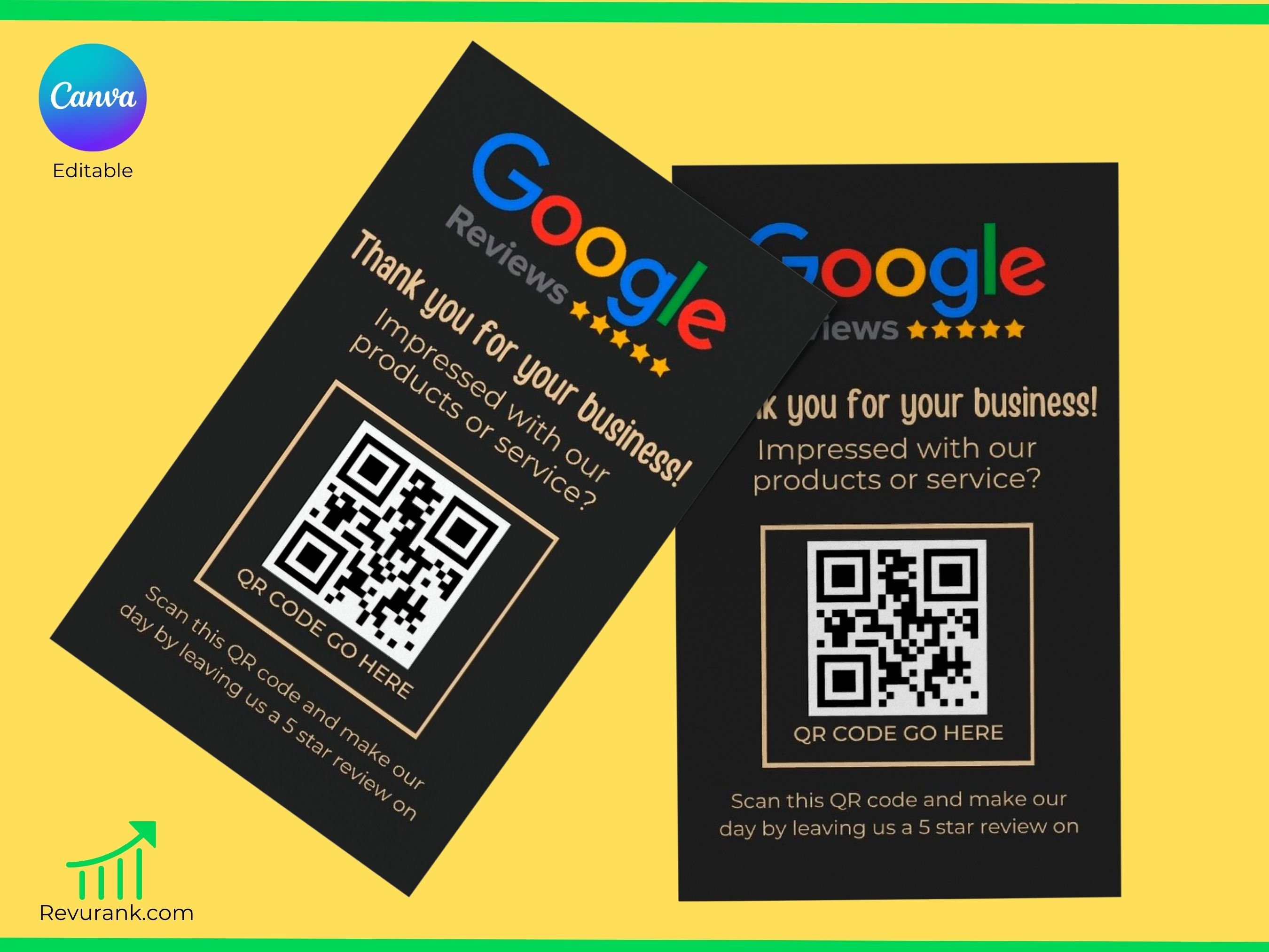 Google Review Qr Code Card, Google Review Card Template, Leave Us A ...