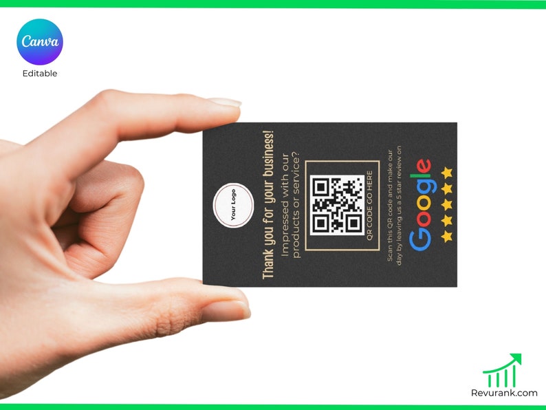 Google Review Qr Code Card, Google Review Card Template, Leave Us A ...