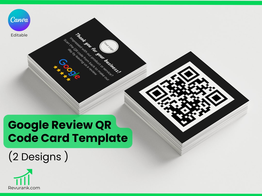 Google Review Us Business Card, Thank You QR Code Card, Business Card ...