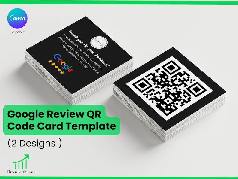 Google Review Card Template QR Code Business Cards, Thank You Card ...