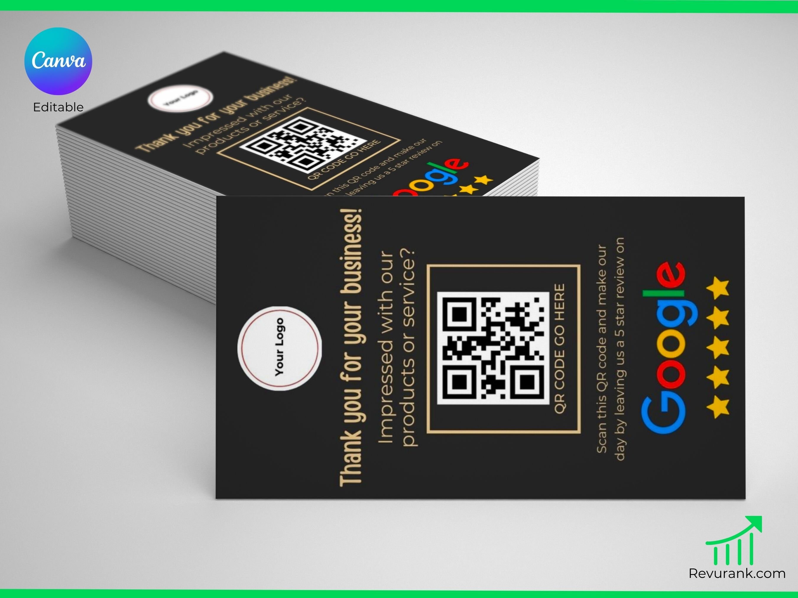 Google Review Qr Code Card, Google Review Card Template, Leave Us A ...