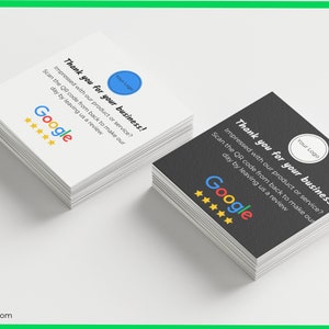 Google Review Card Template QR Code Business Cards, Thank You Card ...