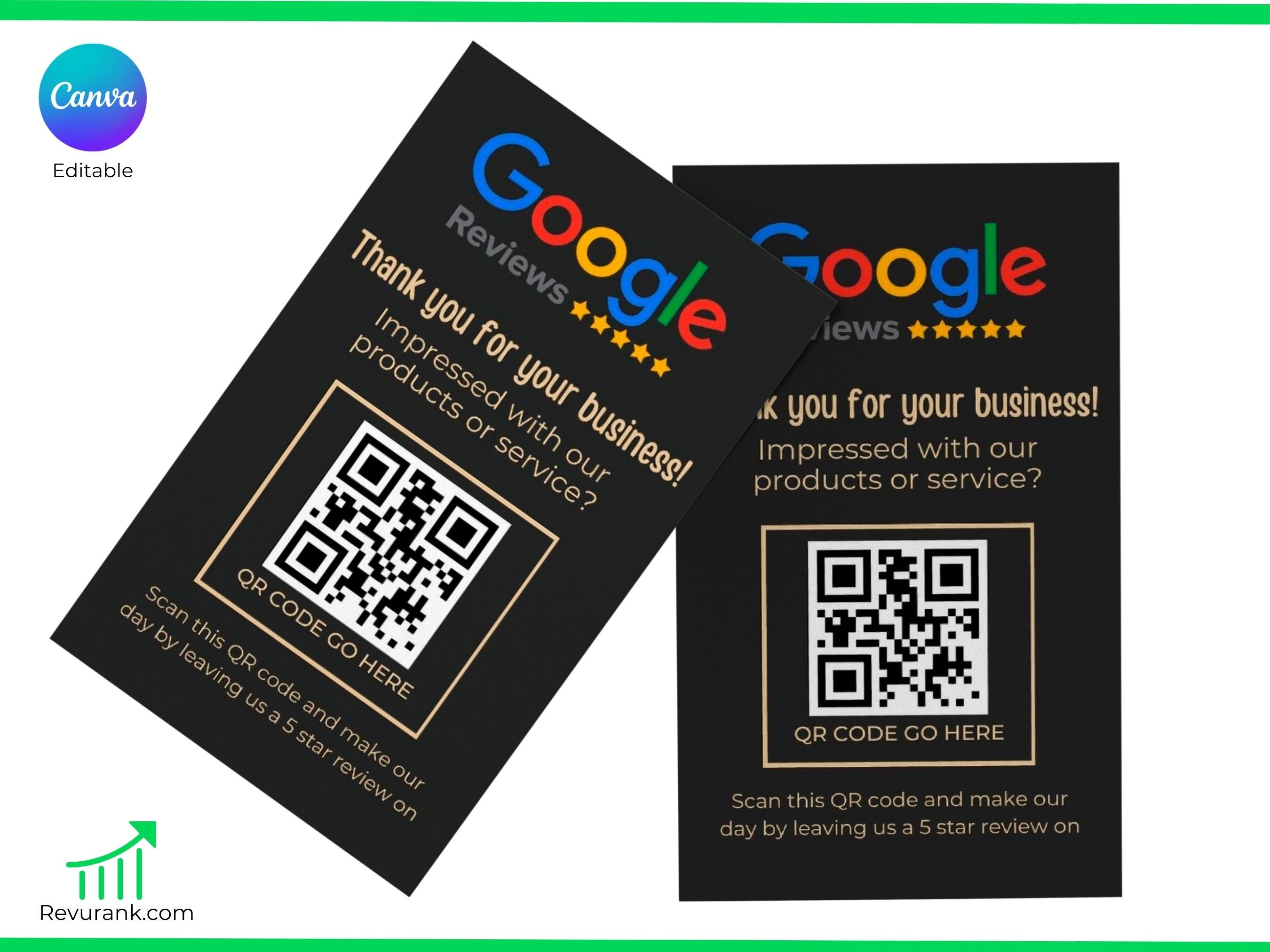 Google Review Qr Code Card, Google Review Card Template, Leave Us A ...