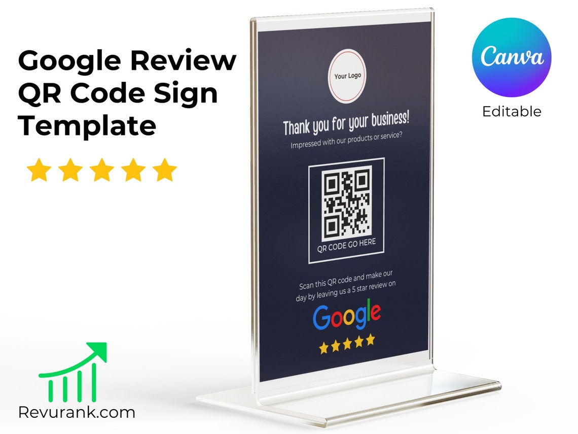 Review QR Code Sign, Google Review Sign, Ask for Review QR Code Canva ...