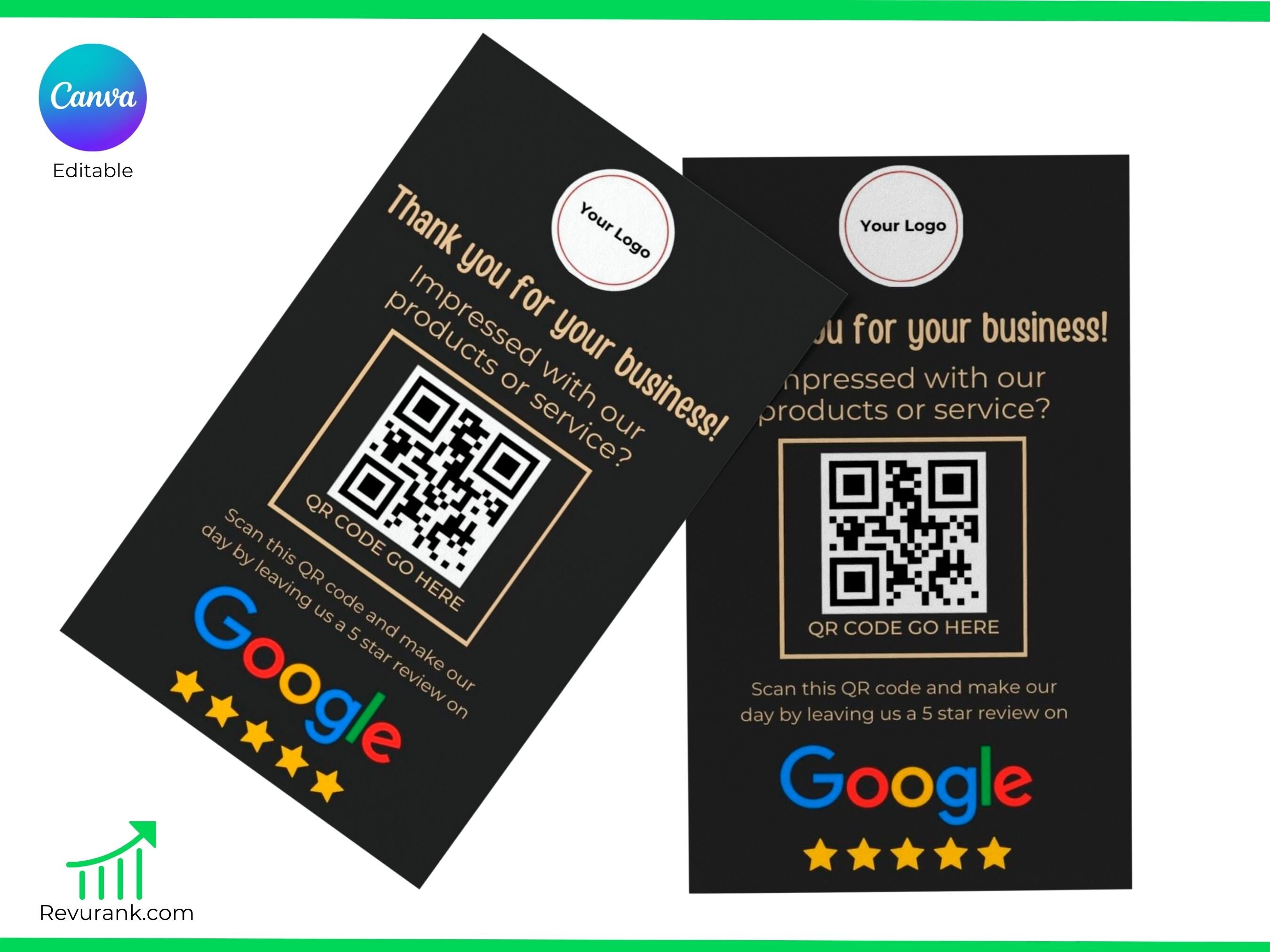 Google Review Qr Code Card, Google Review Card Template, Leave Us A ...