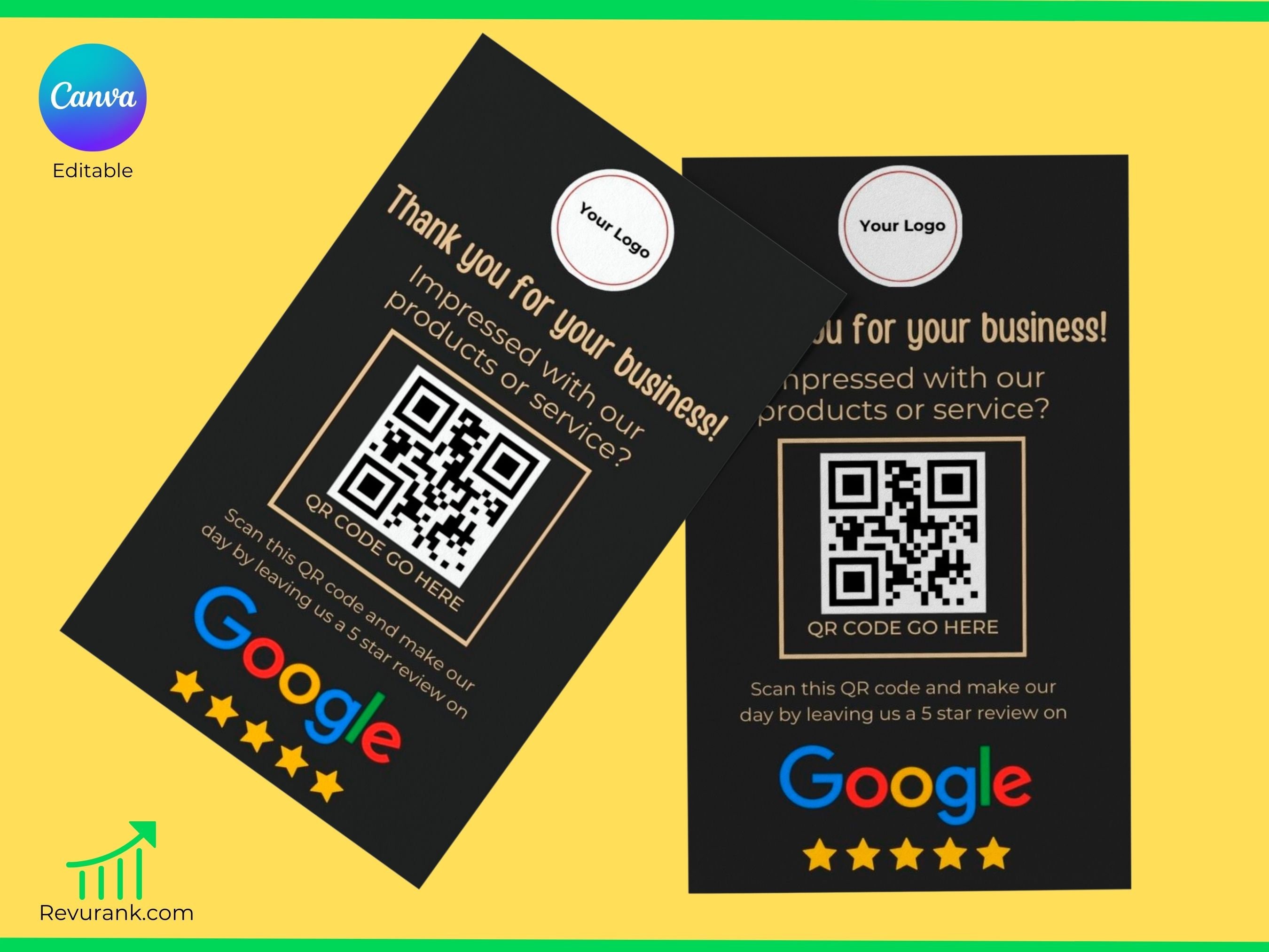 Google Review Qr Code Card, Google Review Card Template, Leave Us A ...