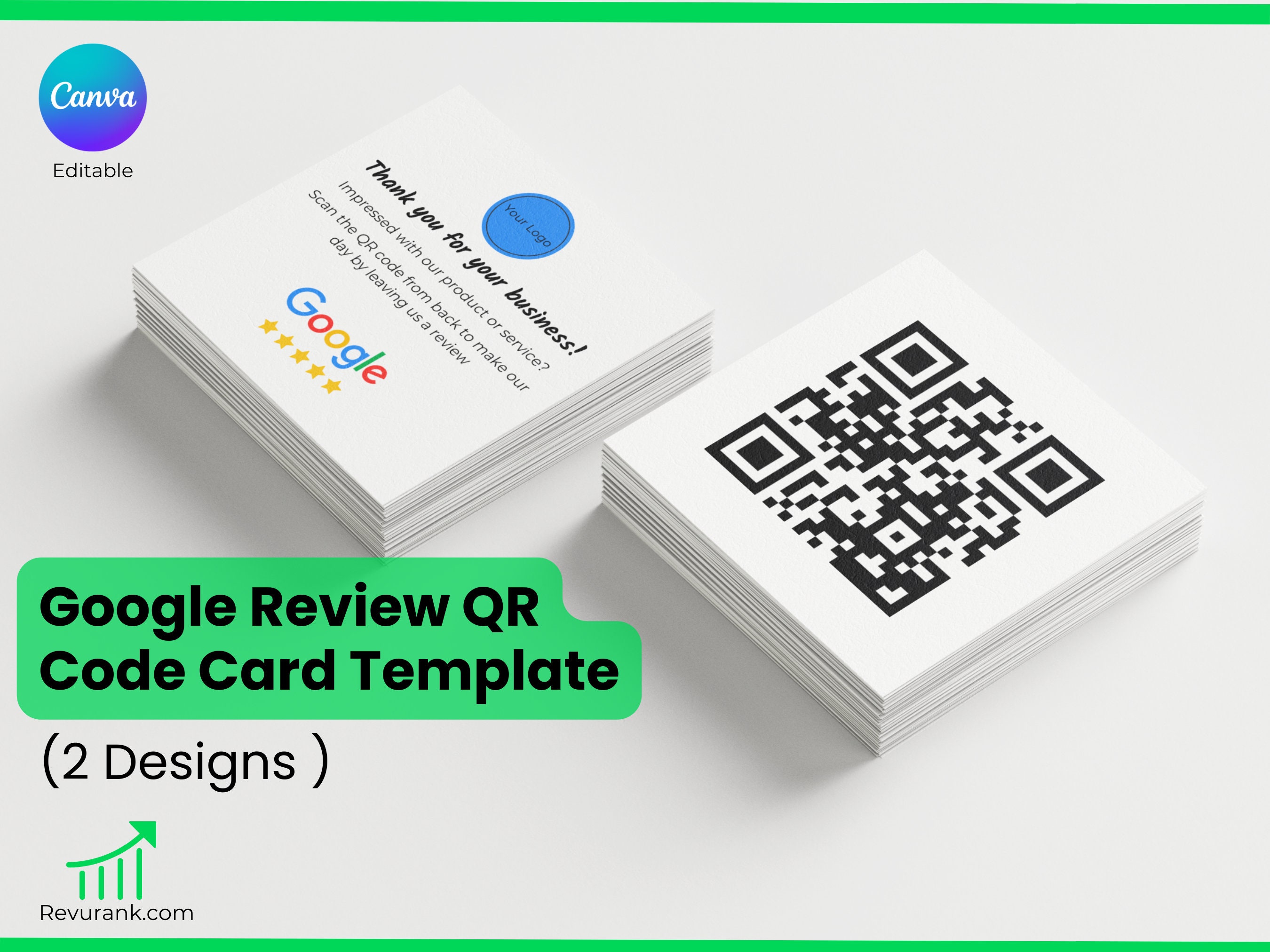 Thank You QR Code Business Card, Google Review Us Card, Business Card ...
