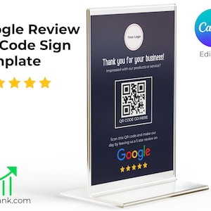 Review QR Code Sign, Google Review Sign, Ask for Review QR Code Canva ...
