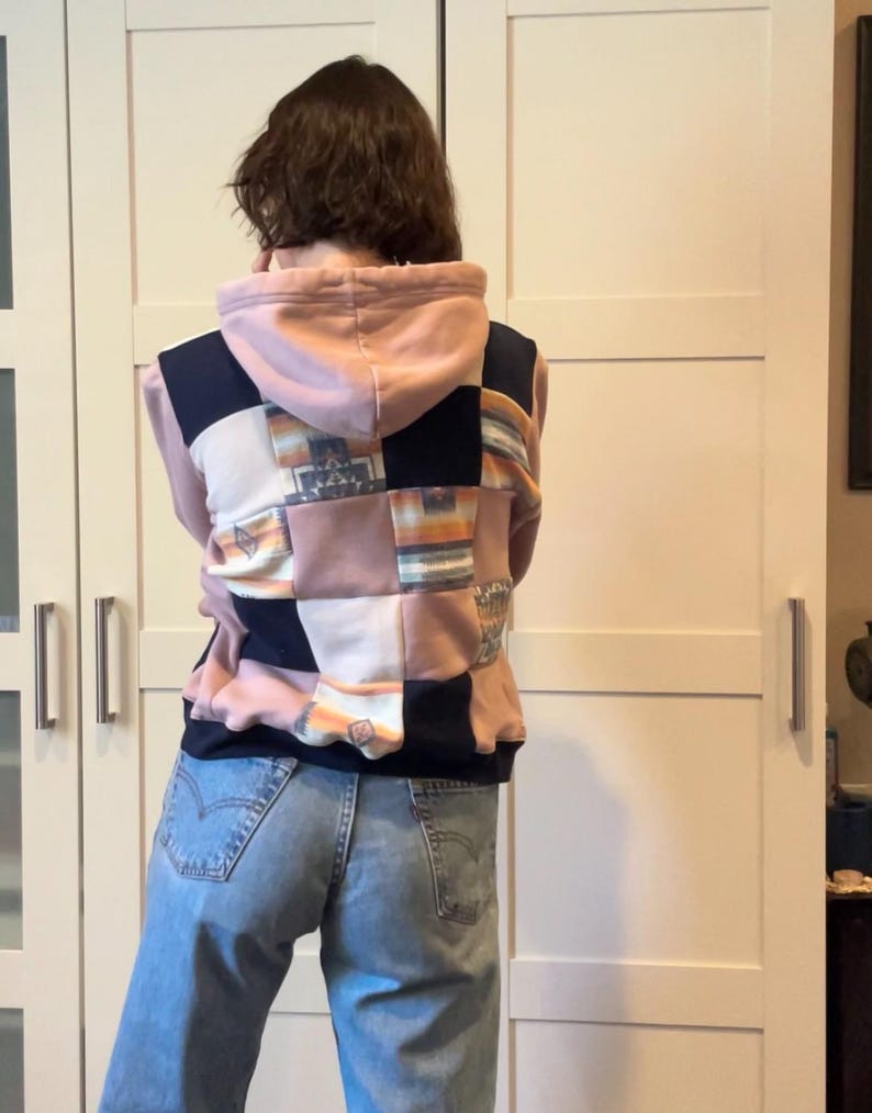 Upcycled Hoodie | Patchwork Sweatshirt | Handmade Clothes | Sustainable ...