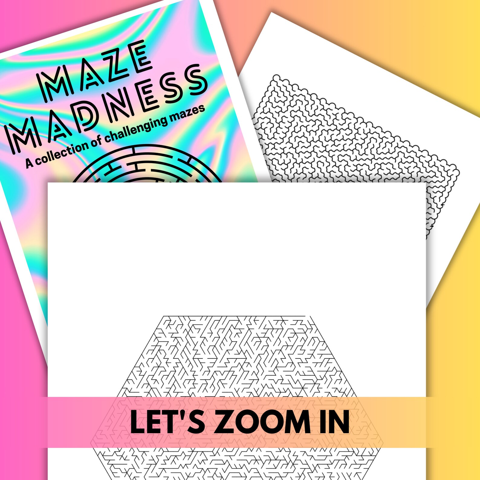 Maze Madness, Challenging Mazes, Printable Maze Book, Kids Activity ...
