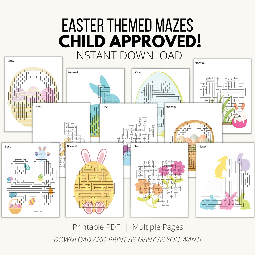 Easter Themed Mazes for Kids, Easter Printables, Maze Printables for ...