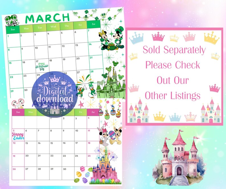 February 2026 Disney Inspired Calendar | Valentines Love Calendar ...