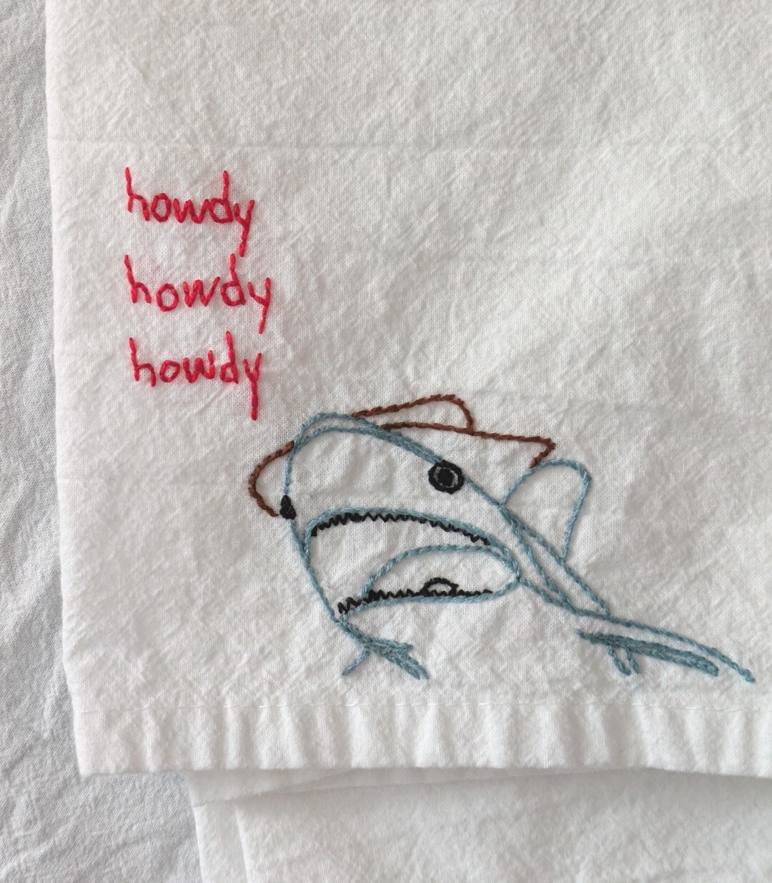 Toy Story Howdy; Hand-embroidered Kitchen Flour Sack Towel; Cotton ...
