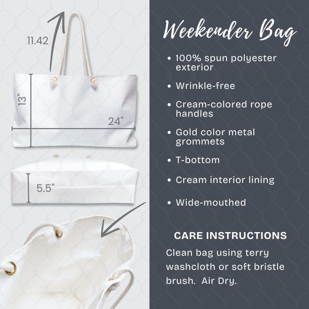 Weekender Bag Size Chart Printify Weekend Tote Bag Mockup Size Guide ...
