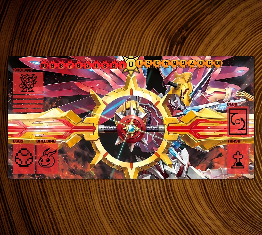 Shinegreymon Digimon Play Mat W/ Zones, Icons, and Gauge - Etsy