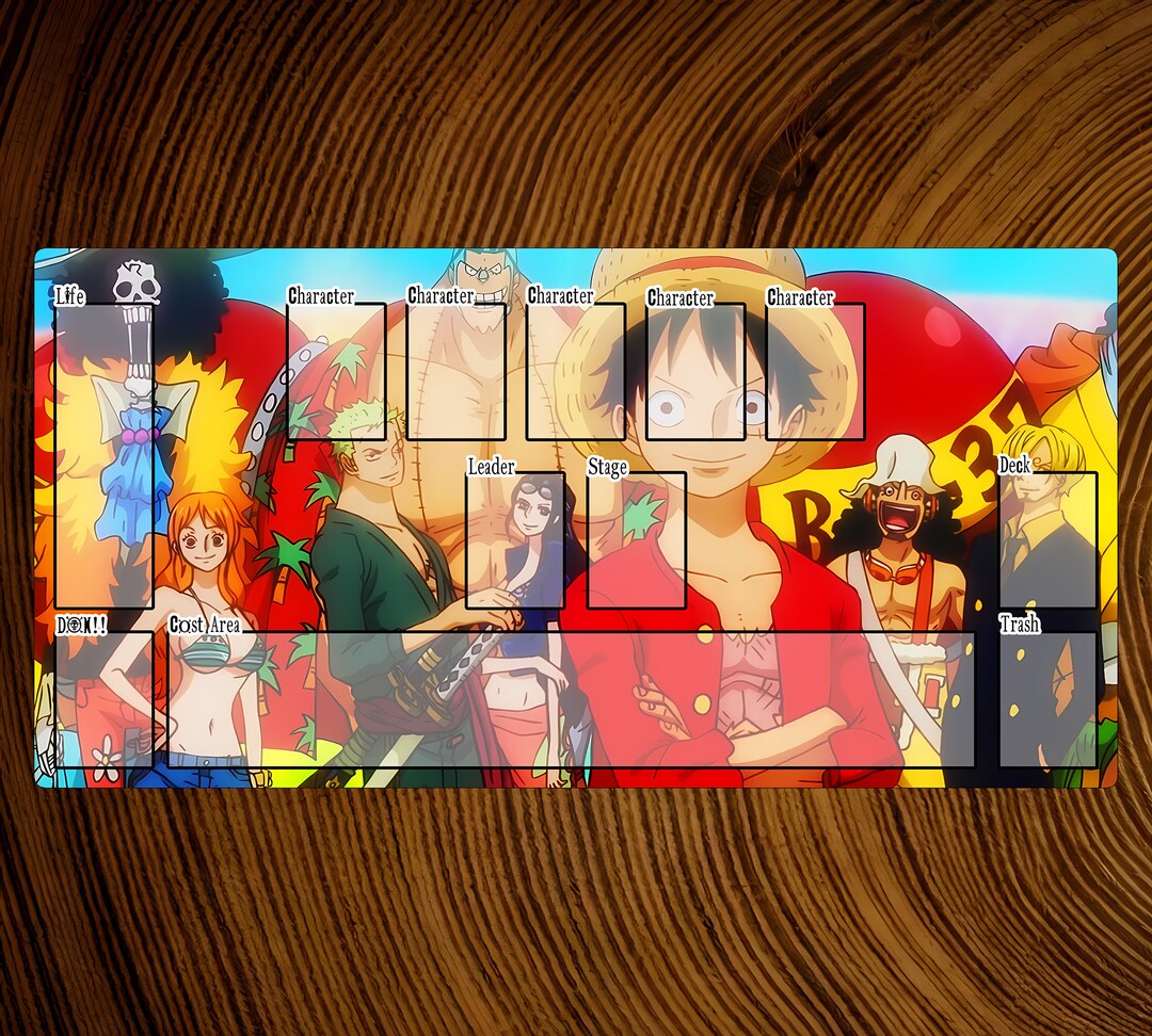 One Piece TCG Playmat Luffy Straw Hat Pirates W/zones - Etsy