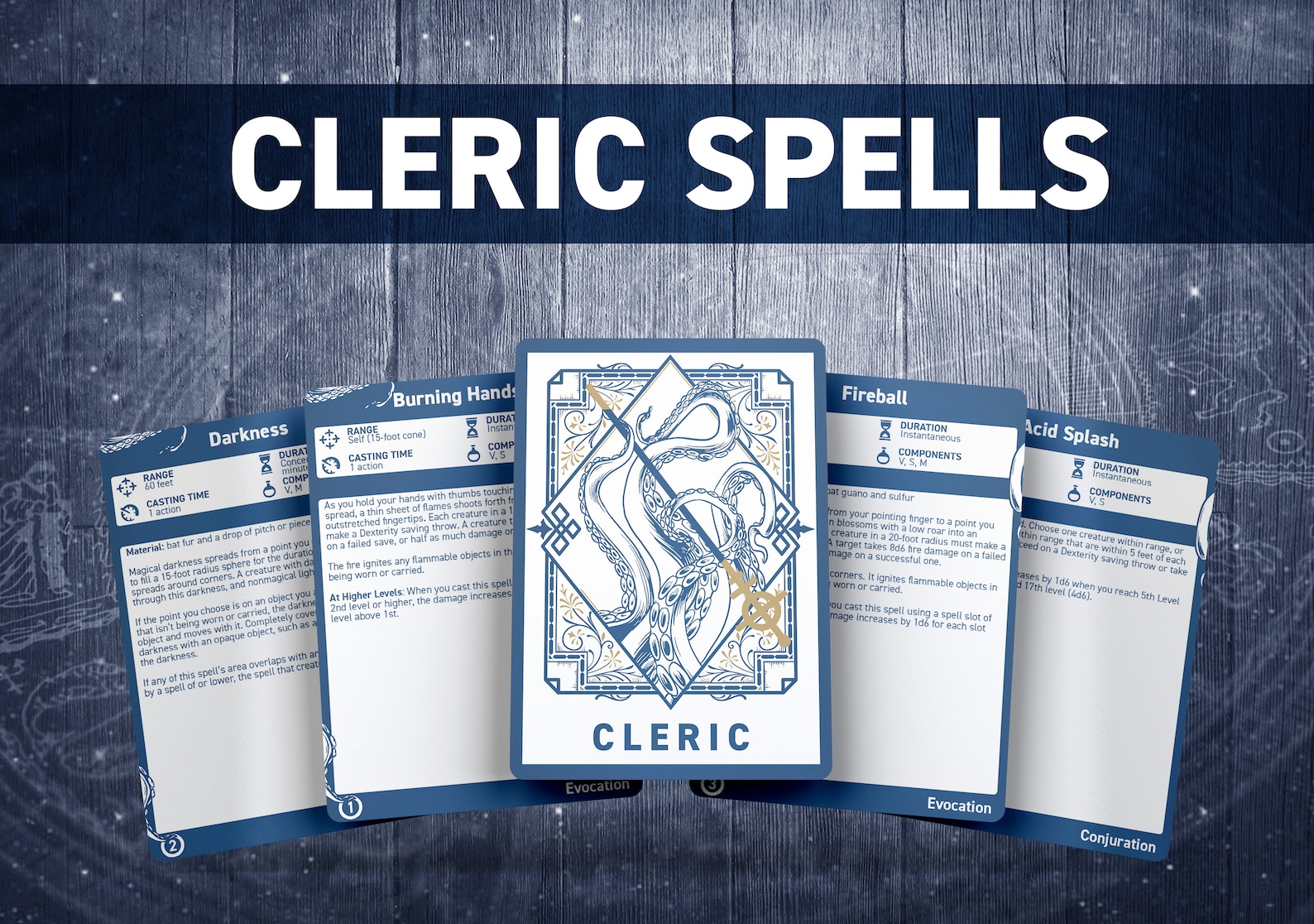Dnd Cleric Spell Cards | Dnd Spellbook | D&D Printable | Dungeons and ...