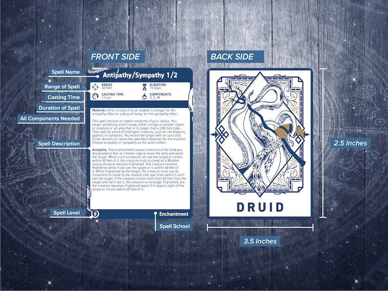 Dnd Druid Spell Cards | Dnd Spellbook | D&D Printable | Dungeons and ...