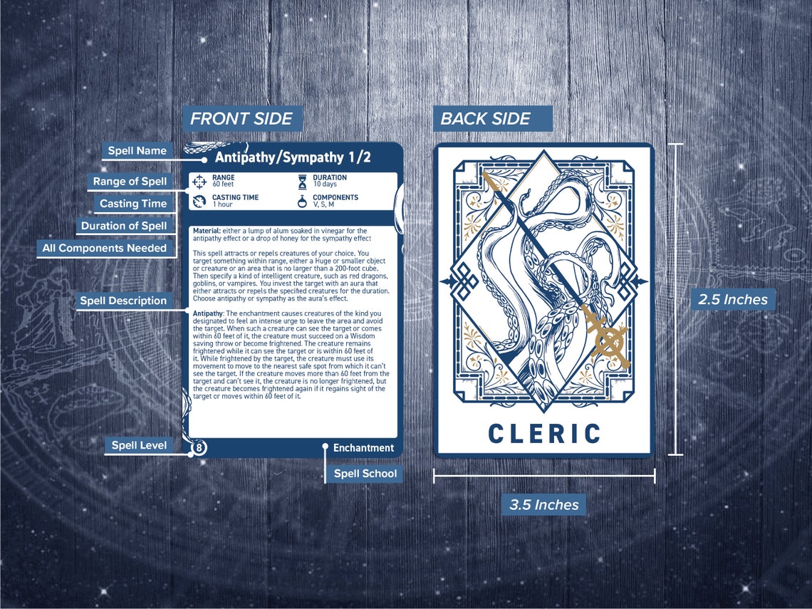 Dnd Cleric Spell Cards | Dnd Spellbook | D&D Printable | Dungeons and ...