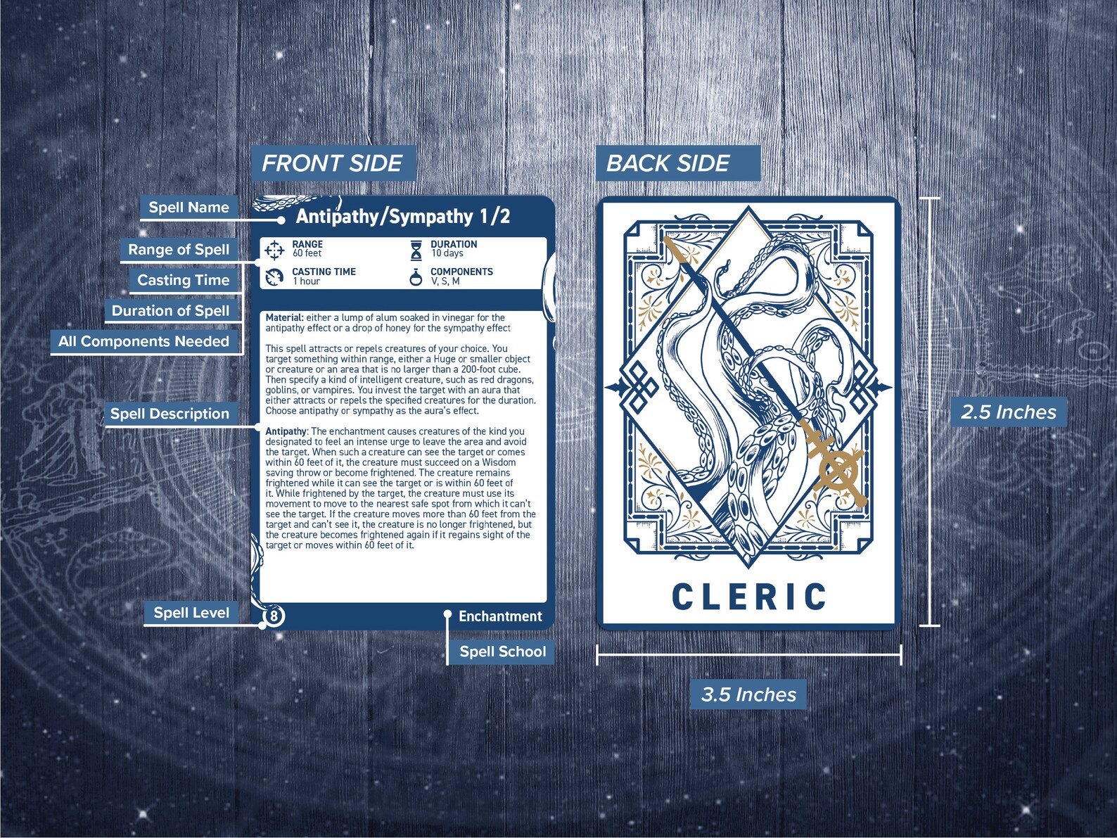 Dnd Cleric Spell Cards | Dnd Spellbook | D&D Printable | Dungeons and Dragons 5e | Dnd ...