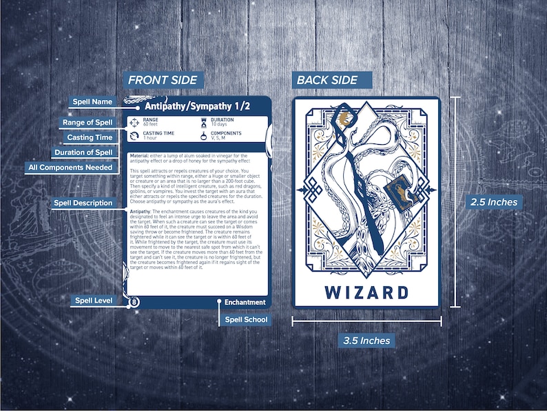 Dnd Wizard Spell Cards | Dnd Spellbook | D&D Printable | Dungeons and ...
