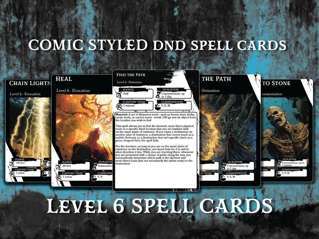 Dnd Spell Cards | Level 6 Illustrated | Dungeons and Dragons 5e | D&d ...