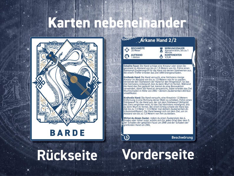 Zauberkarten Barde DND | DND Zauberbuch | Druckbare D&D | Dungeons Und ...