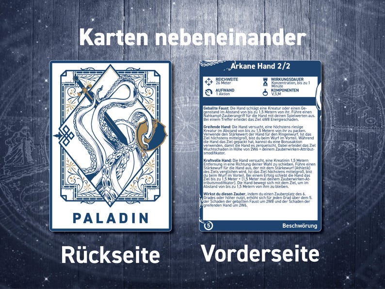 Paladin Spell Cards DND 5e: German Edition (printable PDF) - Etsy