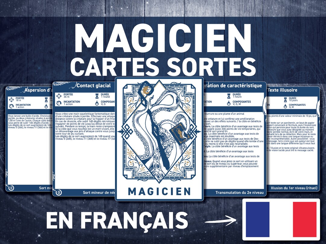 Cartes De Sorts Magicien DND | Grimoire DND | Imprimables D&D | Donjons ...