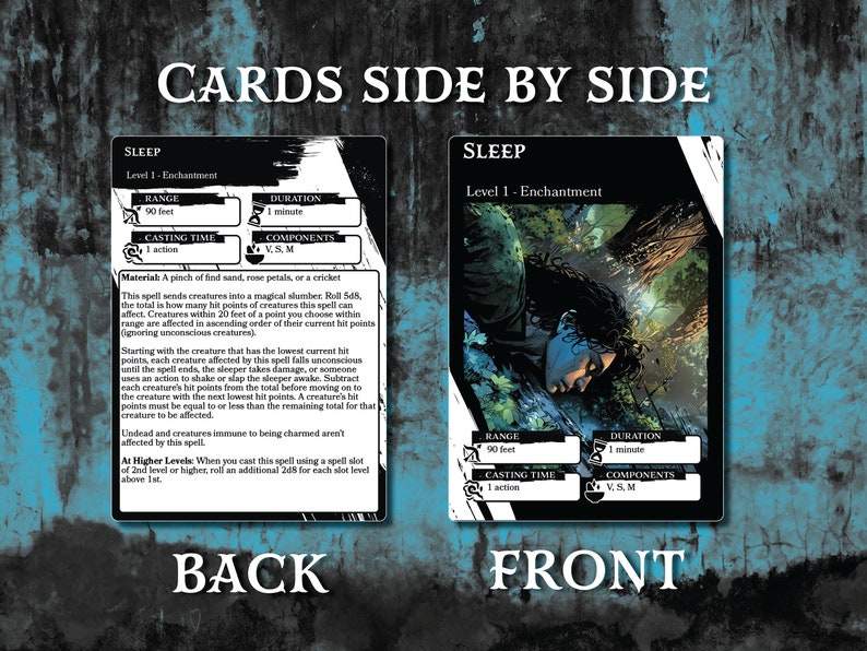 Dnd Spell Cards | Bard | Dungeons and Dragons 5e | D&d Spellbook - Etsy