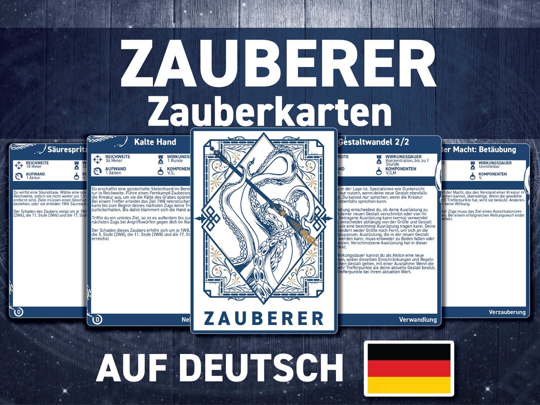 Zauberkarten Zauberer DND | DND Zauberbuch | Druckbare D&D | Dungeons ...