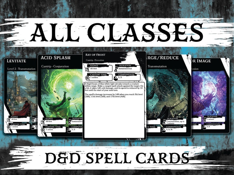 Dnd Spell Cards Bundle: All Classes, Levels 0-9 - Etsy