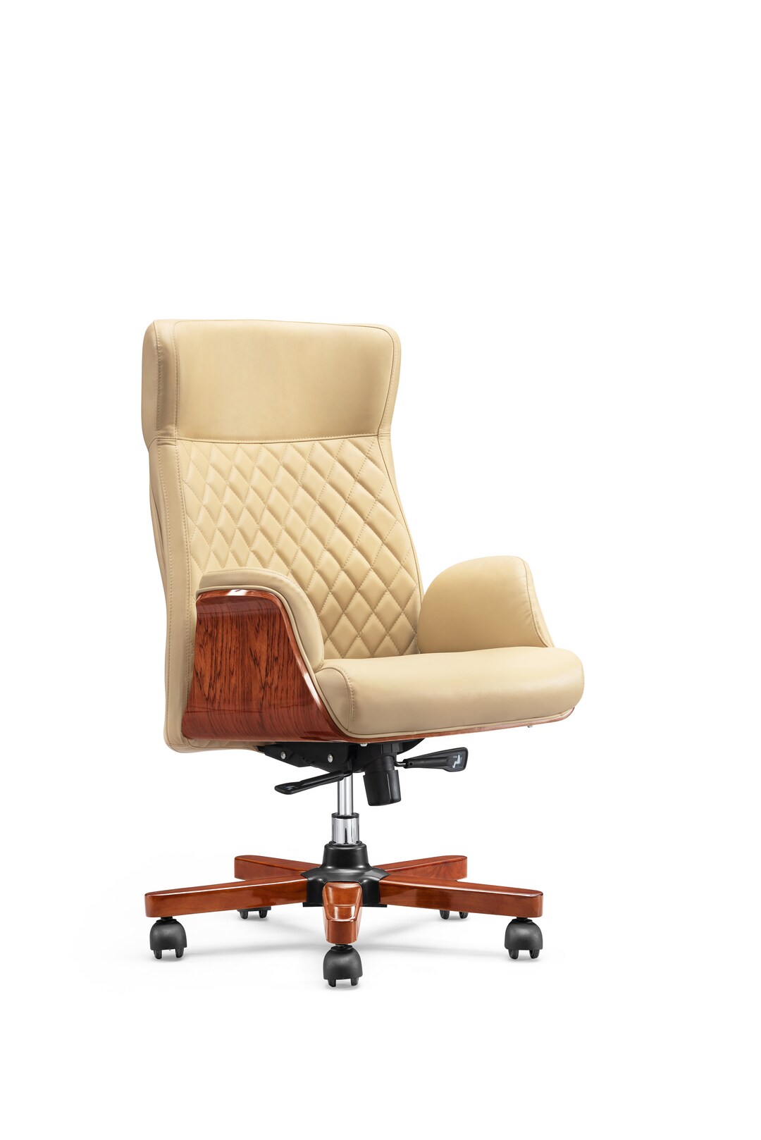 Cream Leather Executive Office Chair - Etsy