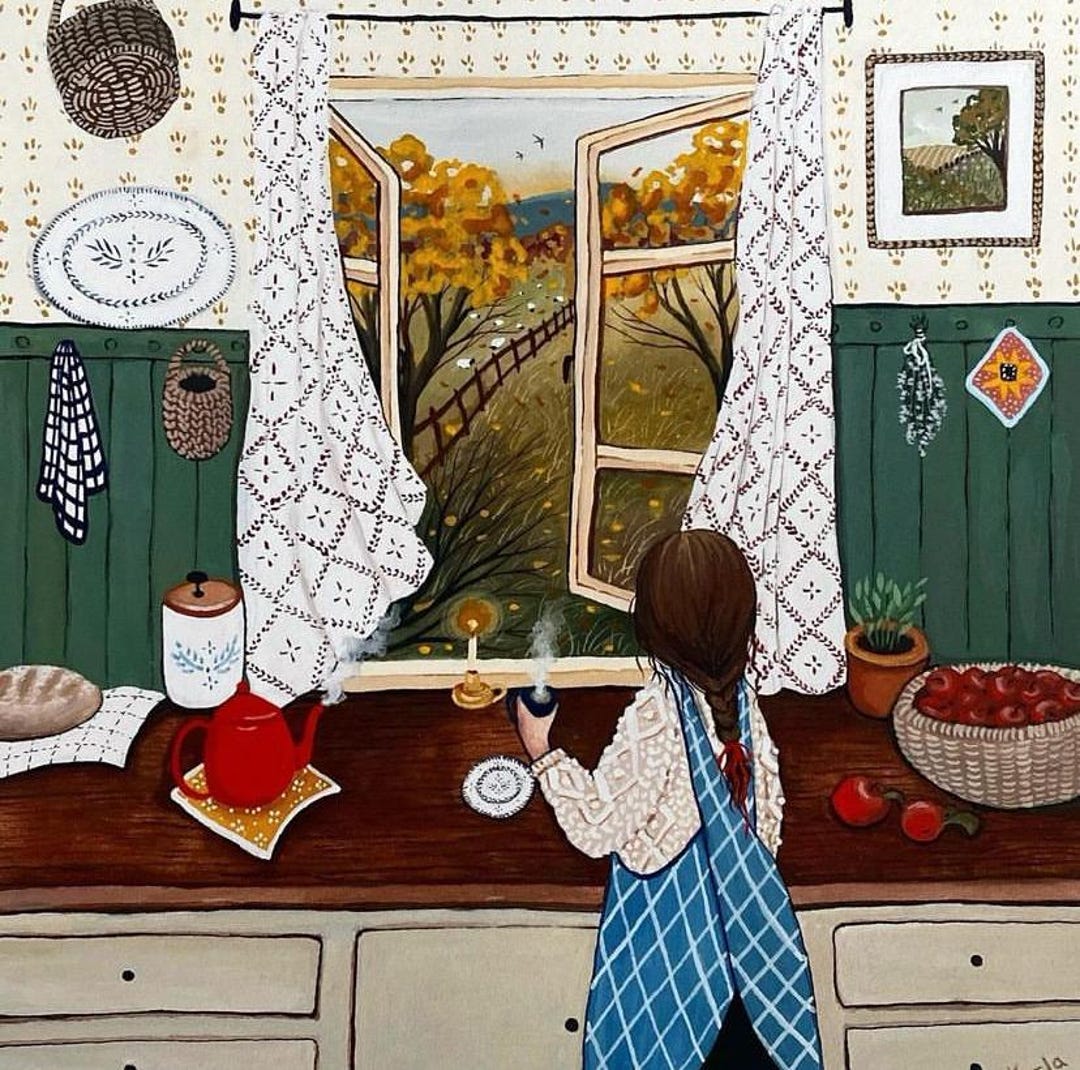 Early Riser 8x8 Original Gouache Painting - Etsy