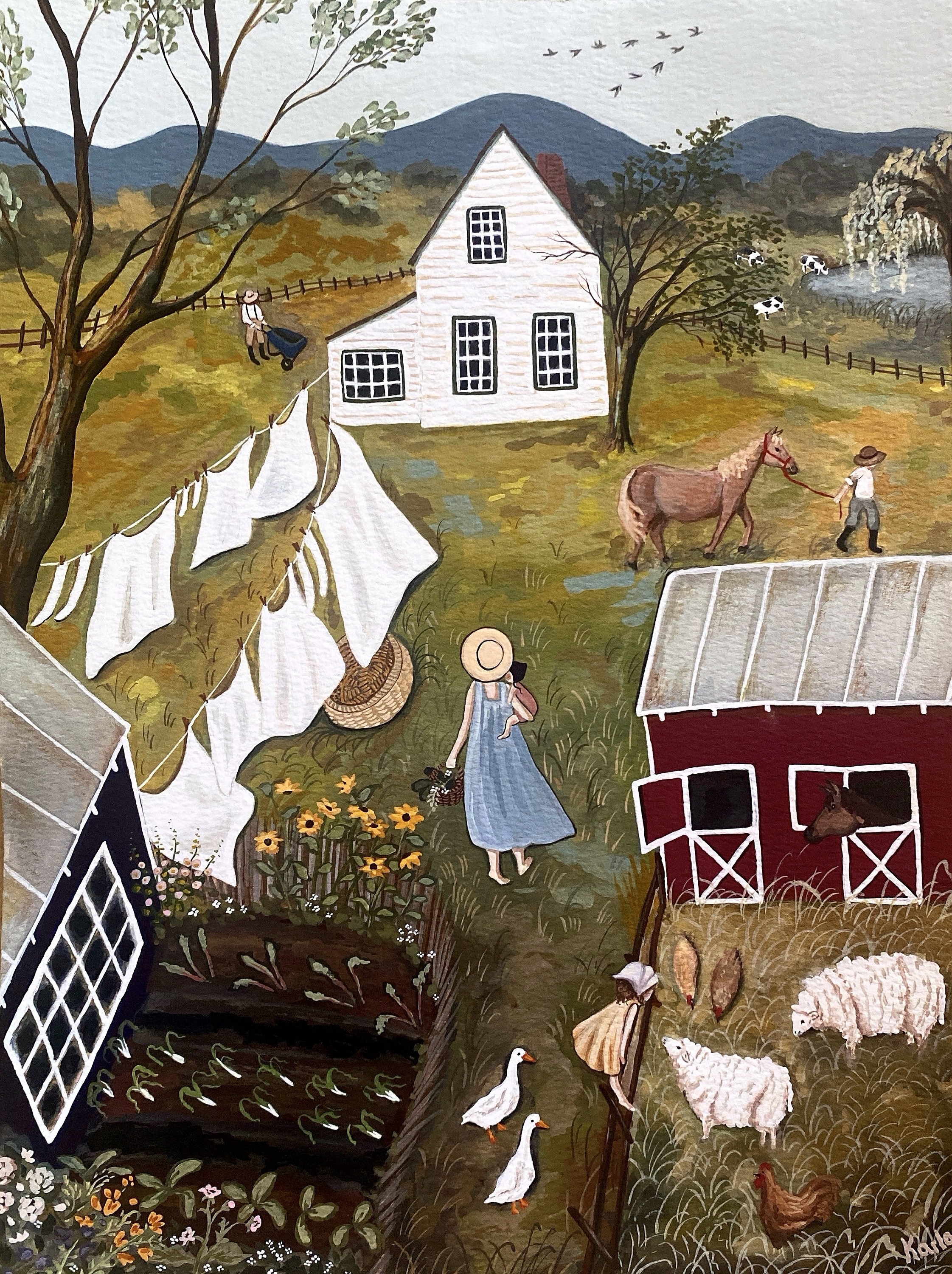 Homestead - 9x12 Reproduction of My Original Gouache Painting - Etsy