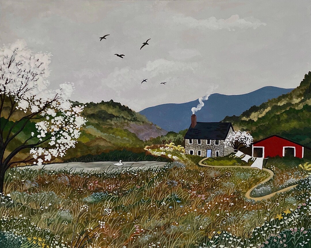 The Stone Farmhouse - 8 X 10 Reproduction of My Original Gouache ...