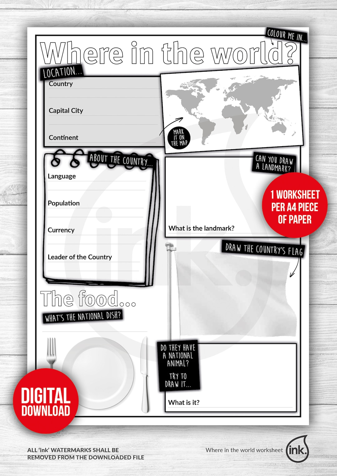 Where in the World Worksheet - Learn About a City, Country and a ...