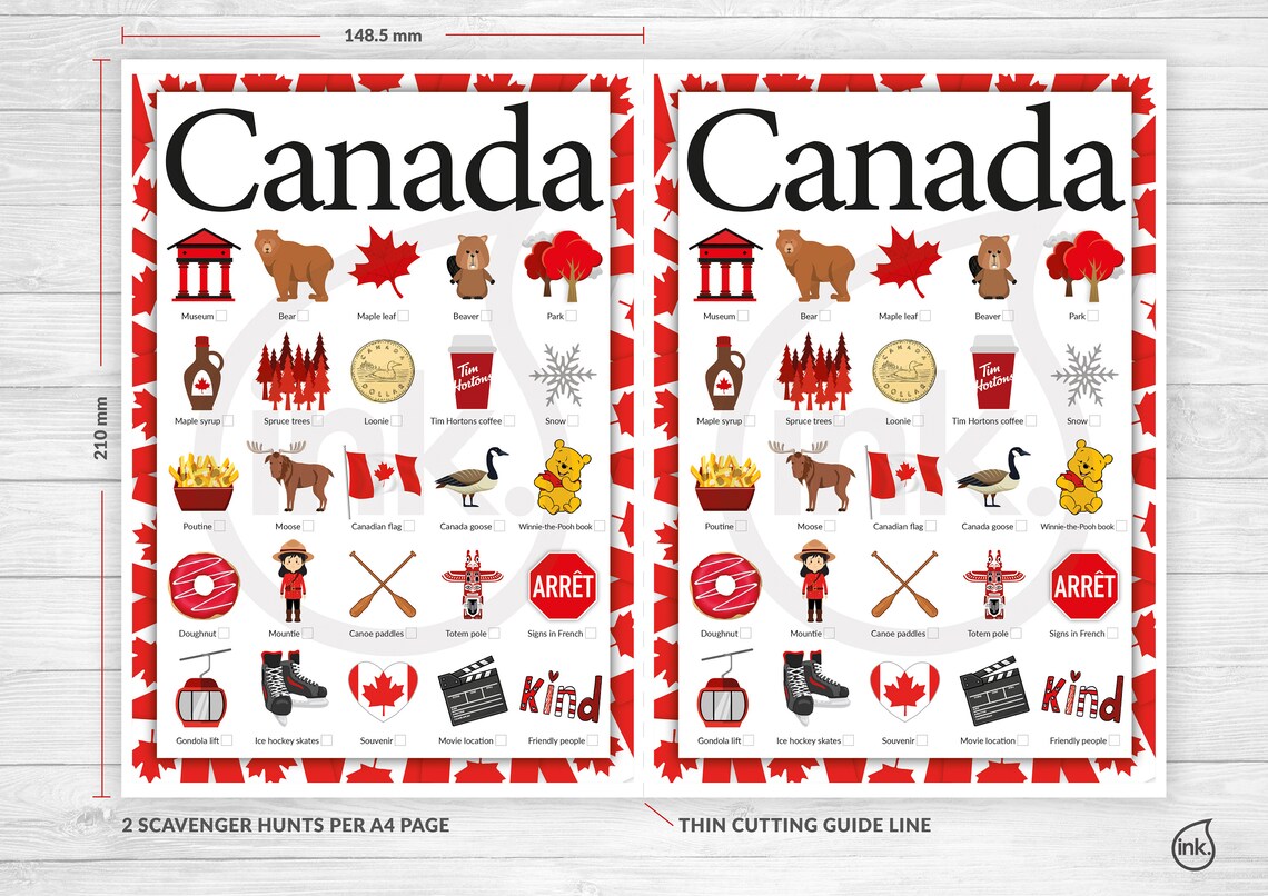 Canada Scavenger Hunt - Canada Day Bingo! - Etsy Canada