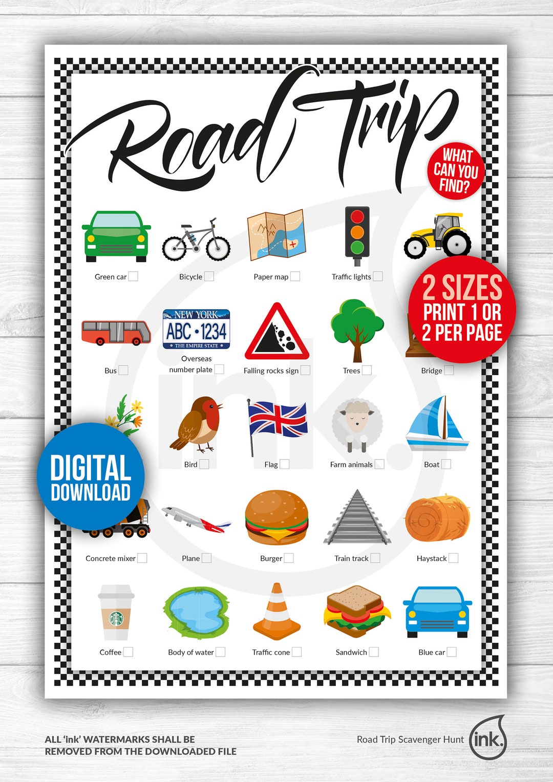 Road Trip Scavenger Hunt or Bingo - Great for a Drive, Field Trip and ...