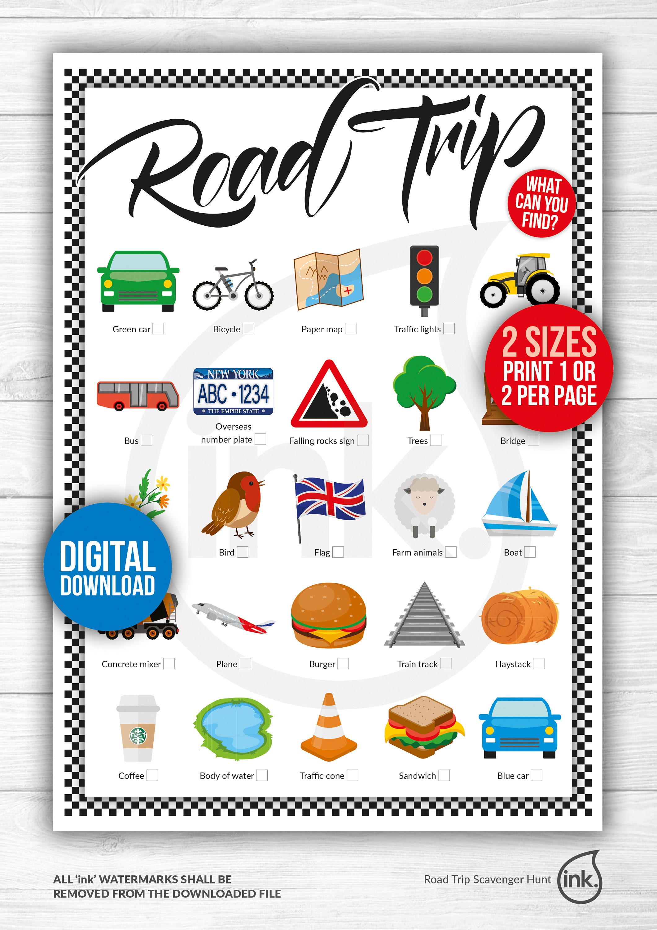 Road Trip Scavenger Hunt or Bingo - Great for a Drive, Field Trip and ...