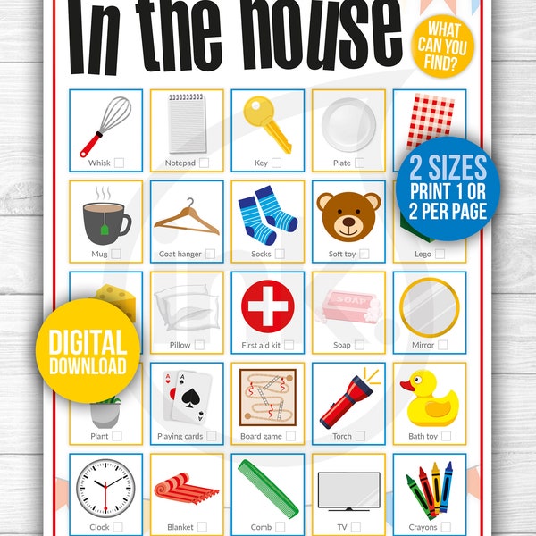 Scavenger Hunt Around the House - Etsy