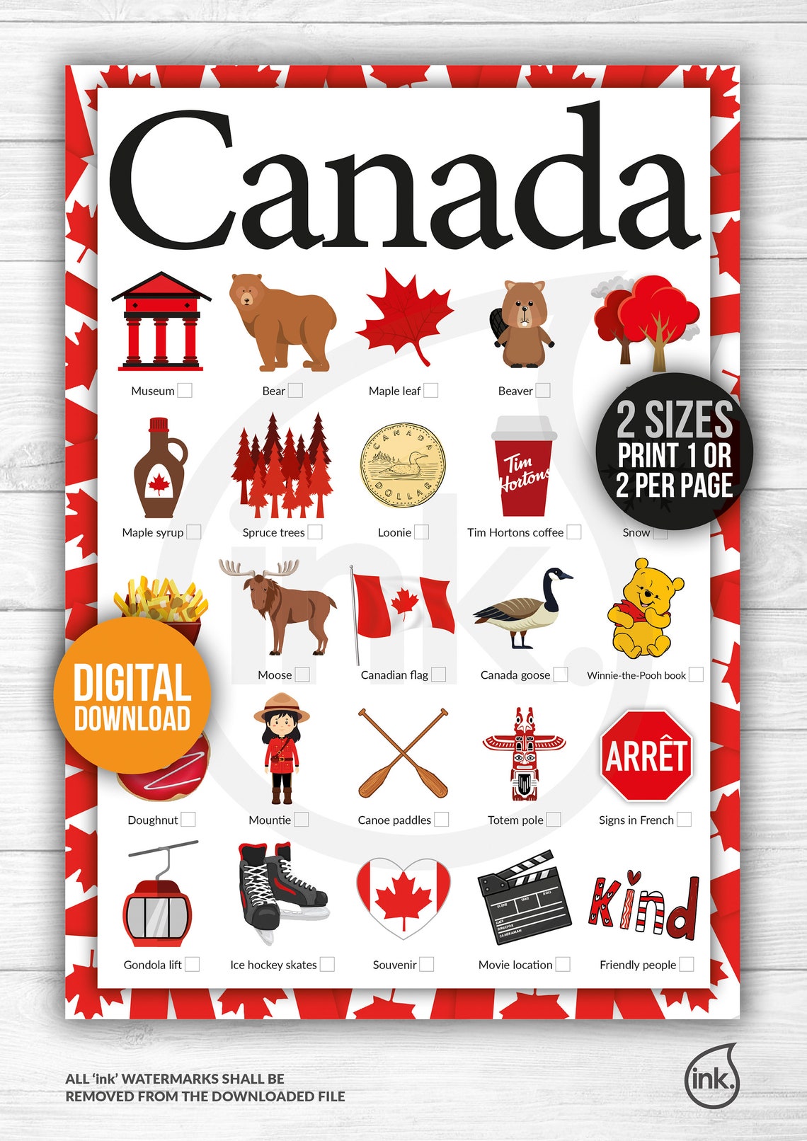 Canada Scavenger Hunt - Canada Day Bingo! - Etsy Canada