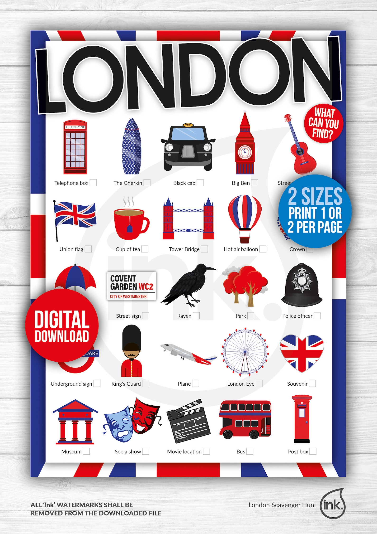 London Scavenger Hunt or Bingo - Super Fun for Kids and Family Days Out ...