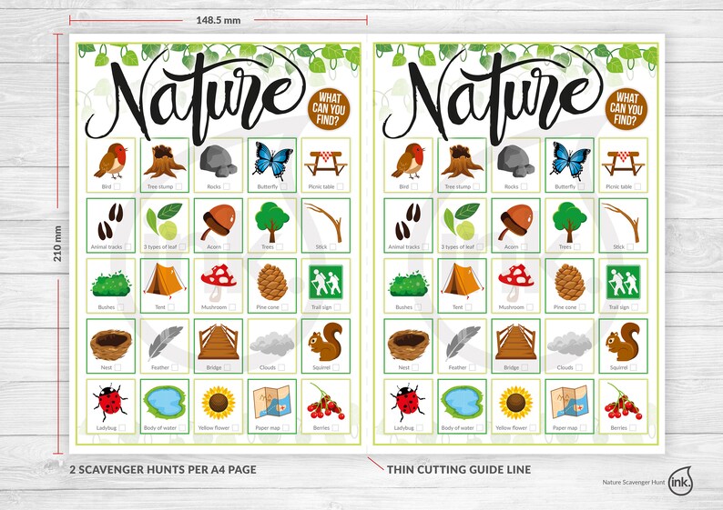 Nature Scavenger Hunt or Bingo - Great for a Hike, Field Trip and ...