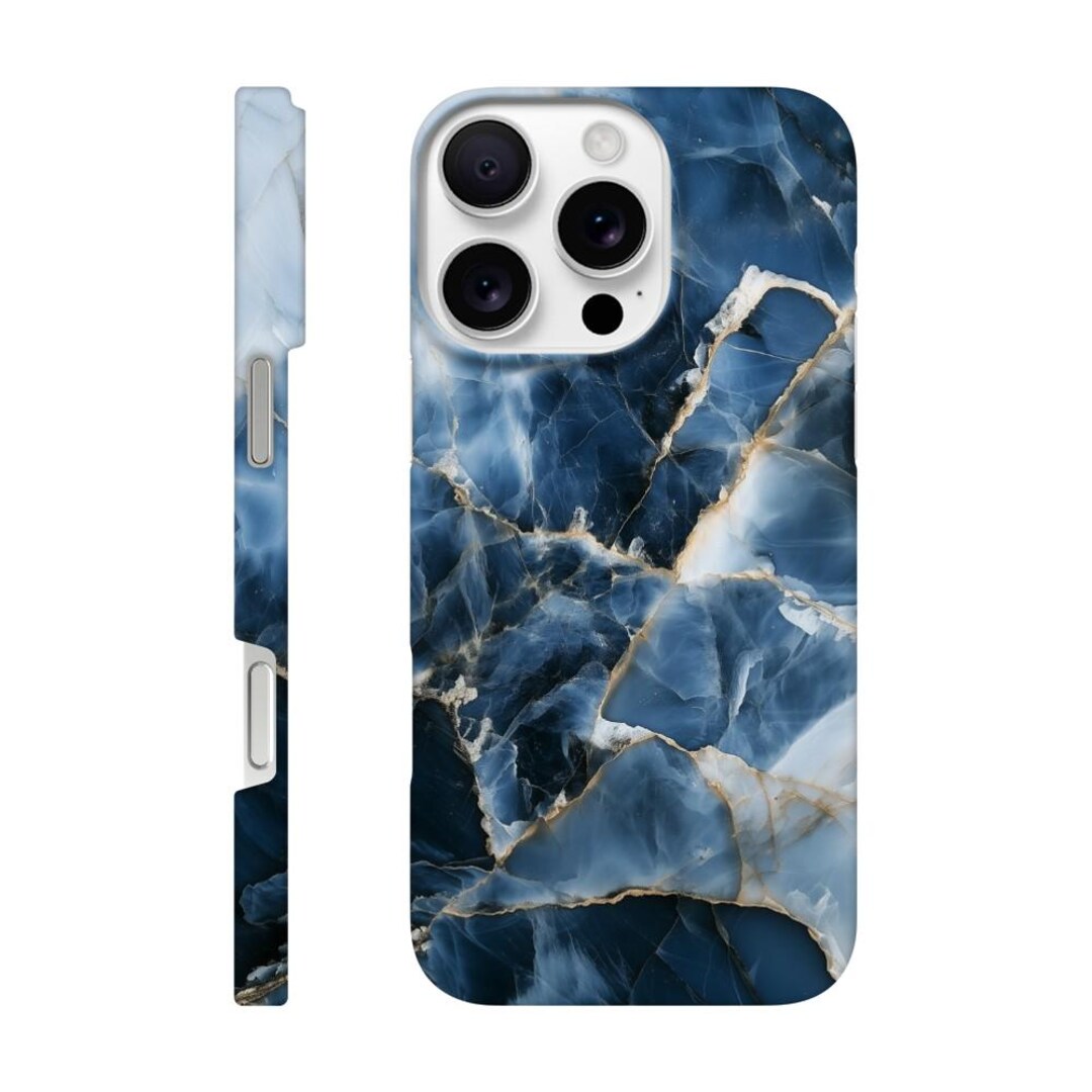 Blue, White and Gold Marble Design Slim Case - Etsy