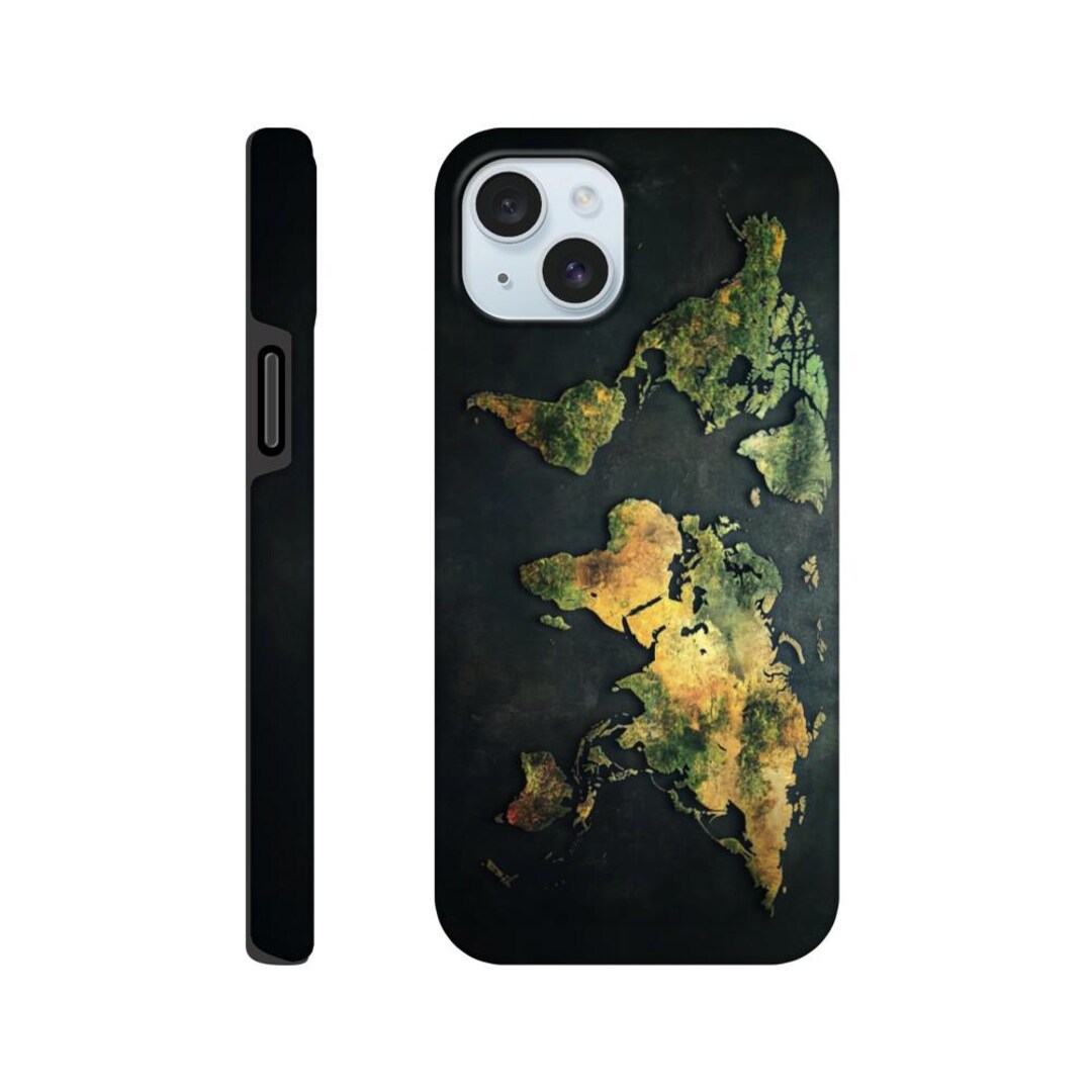 Traditional World Map With Dark Background - Tough Case - Etsy