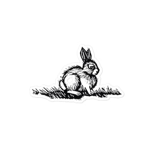 Rabbit Woodcut Print Sticker - Etsy