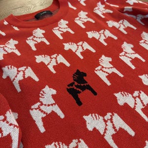 Dala Hest Scandinavian Horse Princess Diana Inspired Knit Sweater - Etsy
