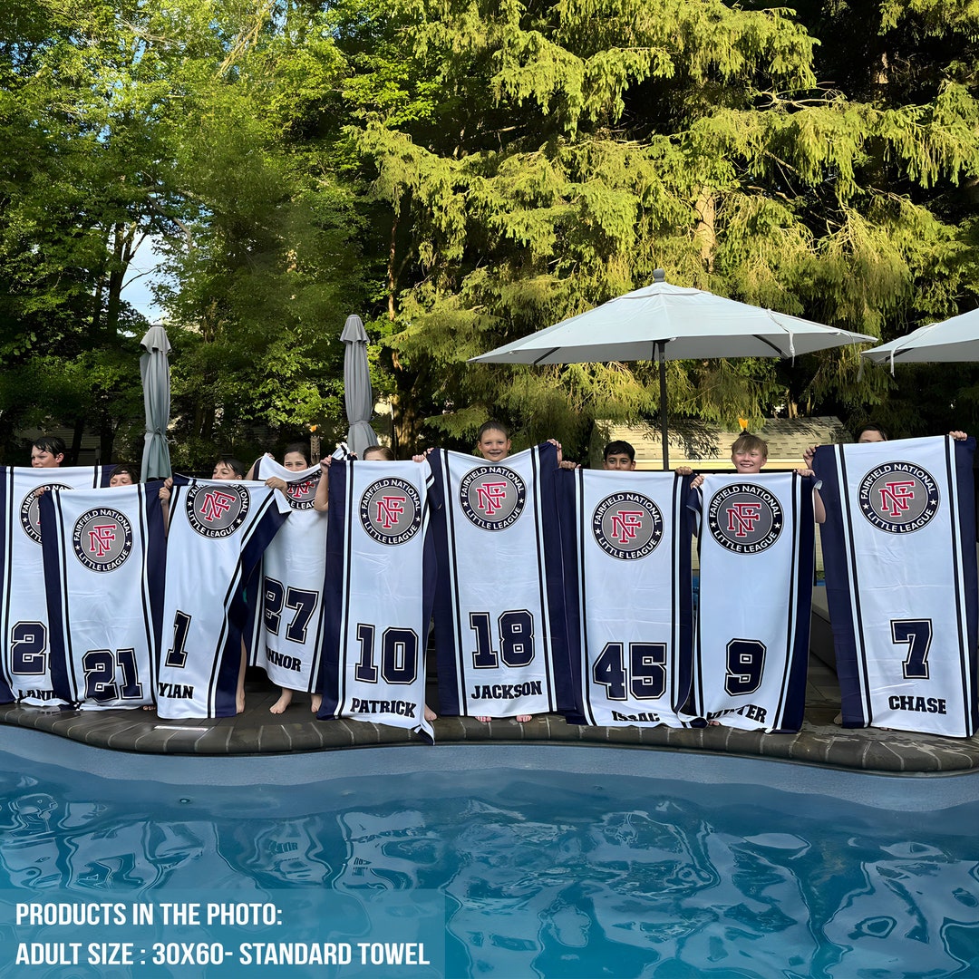 School Sport Team Custom Beach Towel, Baseball Club Team Towel ...